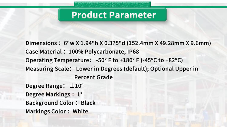 2110Y UNIVO 10 deg -45-82 Gradiometer Inclinometer Glass Tube Angle ...