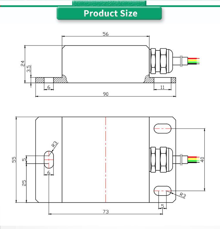 UBTA-PLY RS232 Analog Digital Inclinometer Sensor For Dual Axis Angle ...