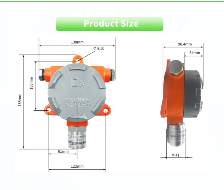 UNIVO UBGA-WAC01Y RS485 Explosion-proof CO2 Gas Sensor for ...