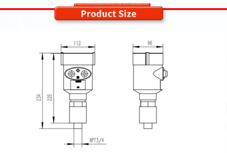Customized Dust Scenarios Radar Level Gauge UNIVO UBLG-120Y for Liquid ...