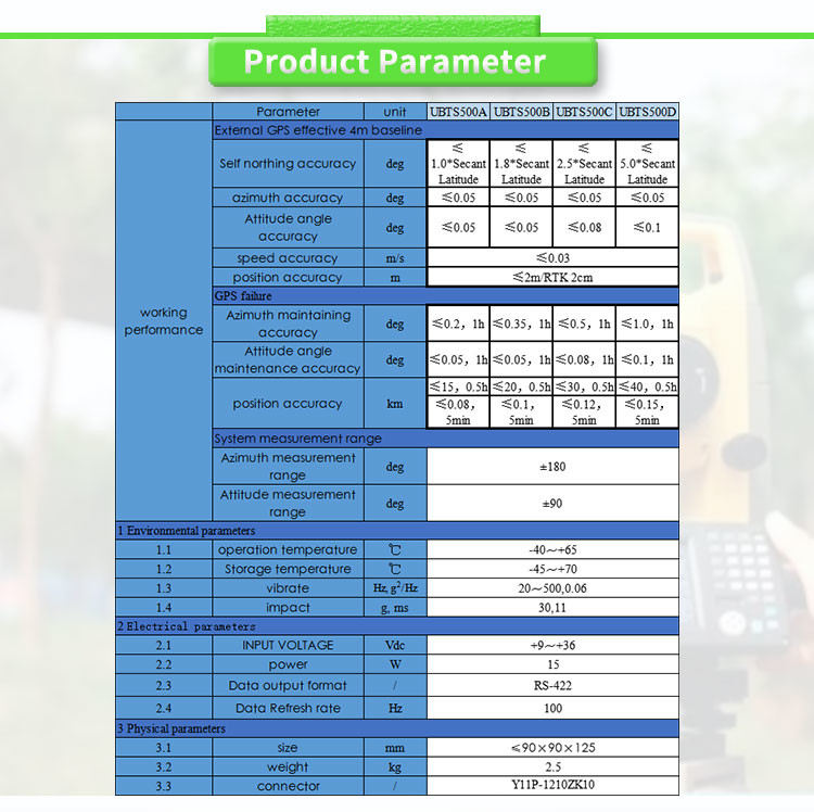 15W UBTS500Y Fiber Optic Gyroscope Integrated Inertial Navigation ...