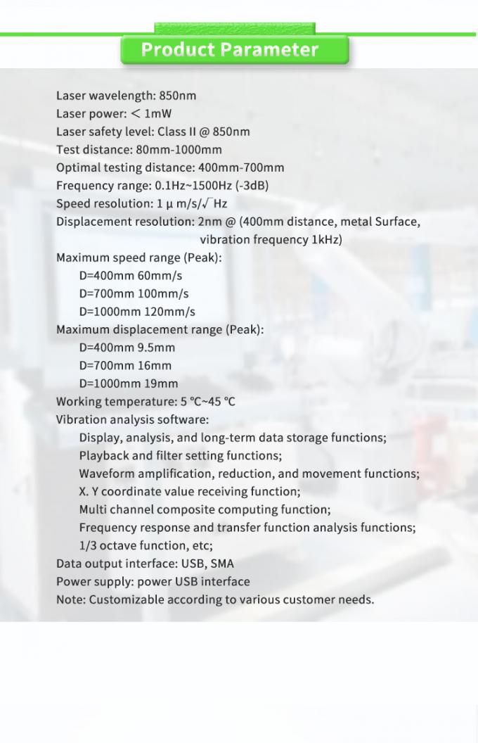 80mm-1000mm Automated Laser Measuring Displacement Acceleration ...